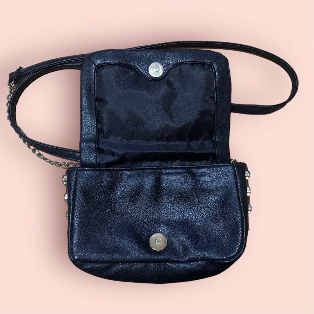 Bongo Mini Black Crossbody Bag Gold Skulls (As seen on EBAY), Women's ...