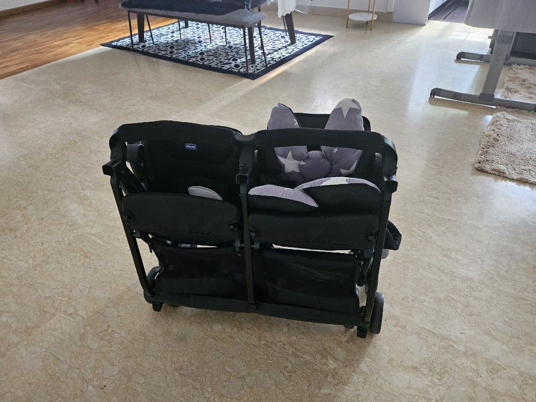 Chico Double Stroller, Babies & Kids, Going Out, Strollers on Carousell