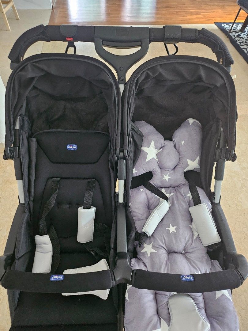 Chico Double Stroller, Babies & Kids, Going Out, Strollers on Carousell