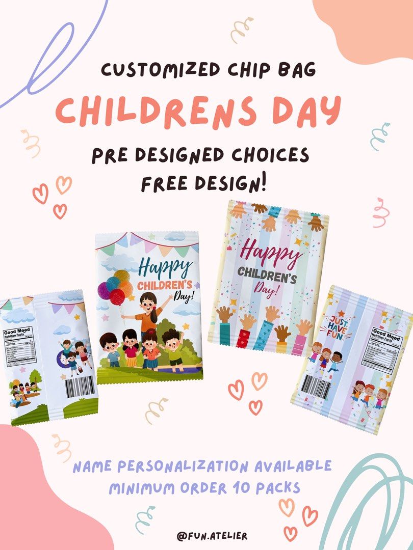 Children’s day chip bag, Hobbies & Toys, Stationery & Craft, Occasions ...