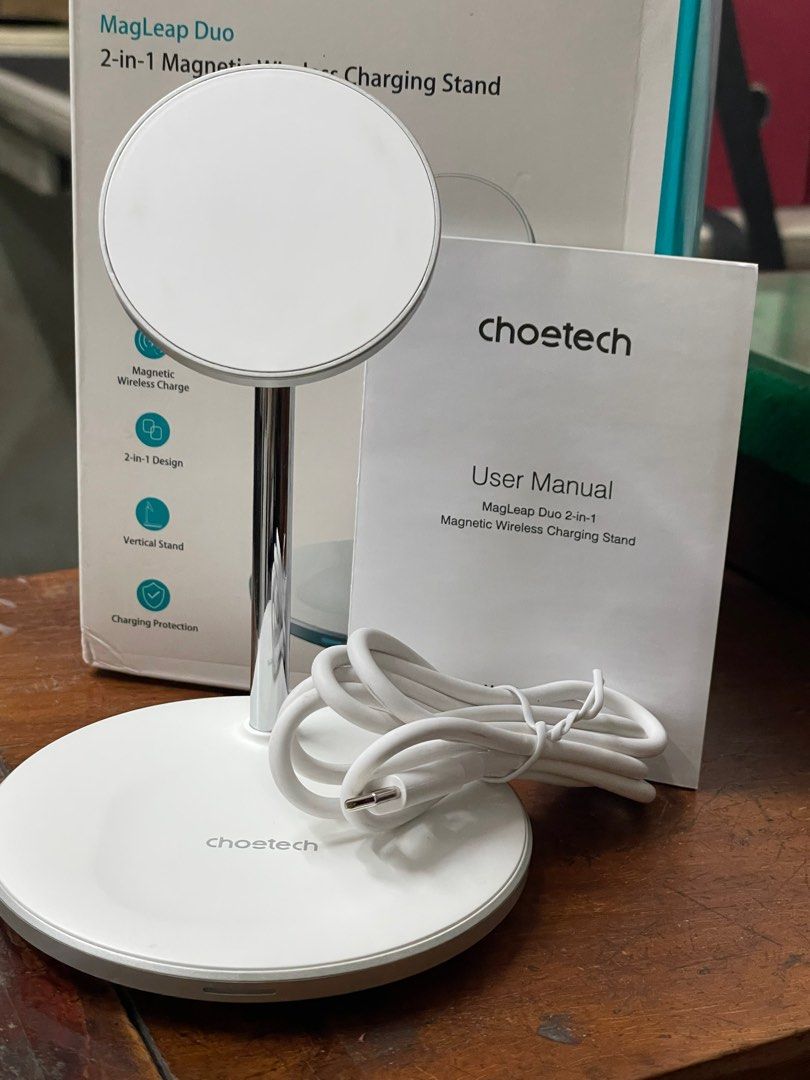 CHOETECH MAGLEAP DUO 2in1 Magnetic Wireless Charging Stand, Mobile Phones & Gadgets, Mobile ...