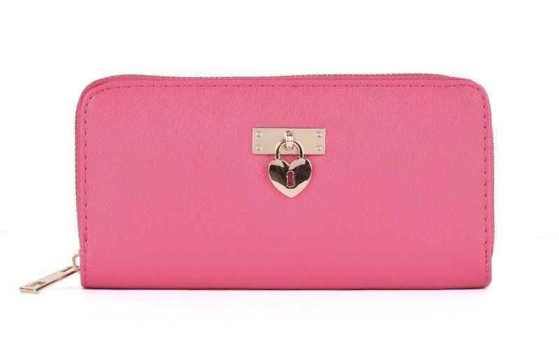 Classic Gold Heart Shape Long Wallet (Pink), Women's Fashion, Bags ...