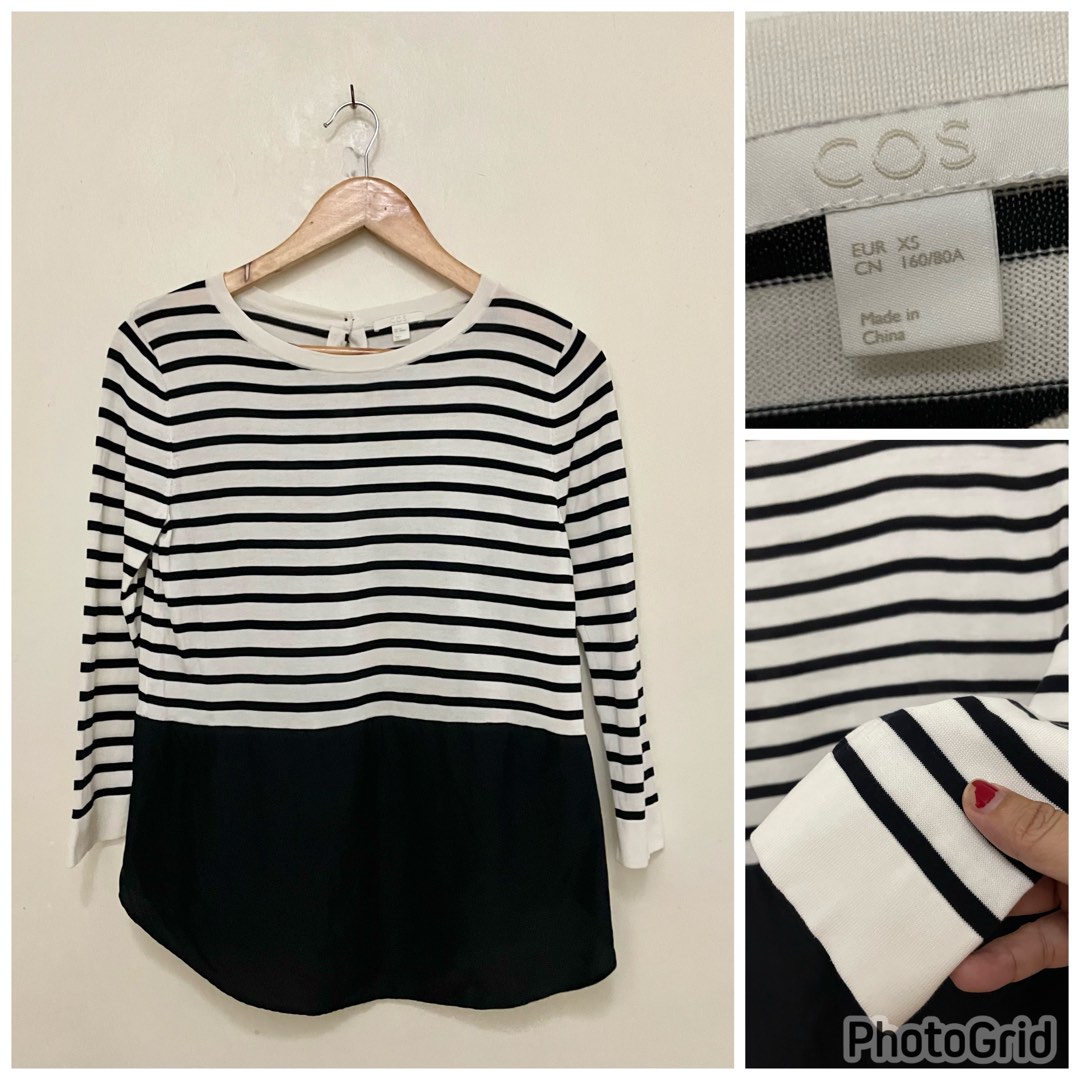 Cos ribbed contrast stripe top, Women's Fashion, Tops, Longsleeves on ...