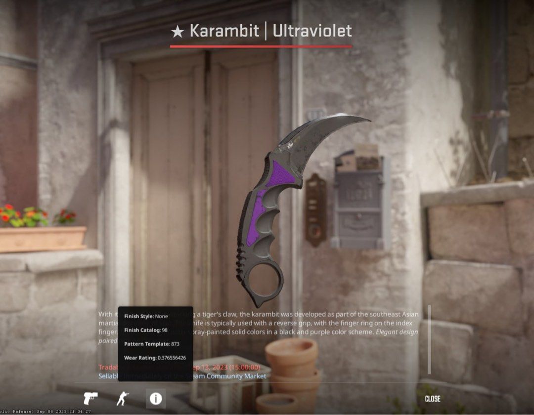 CSGO CS2 Karambit Ultraviolet FT, Video Gaming, Gaming Accessories, In ...