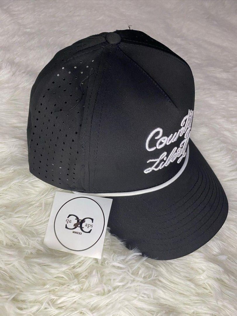 Cursive curved golf hat by Country Liberty, Men's Fashion, Watches ...