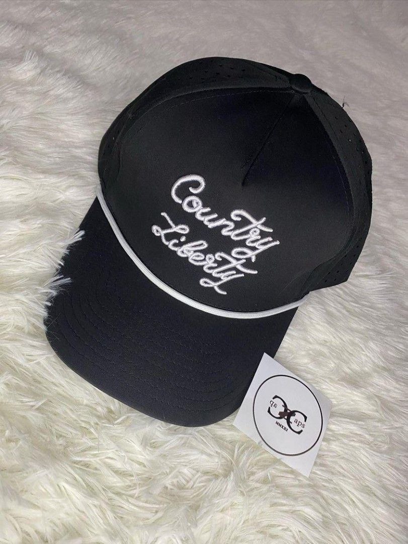Cursive curved golf hat by Country Liberty, Men's Fashion, Watches ...