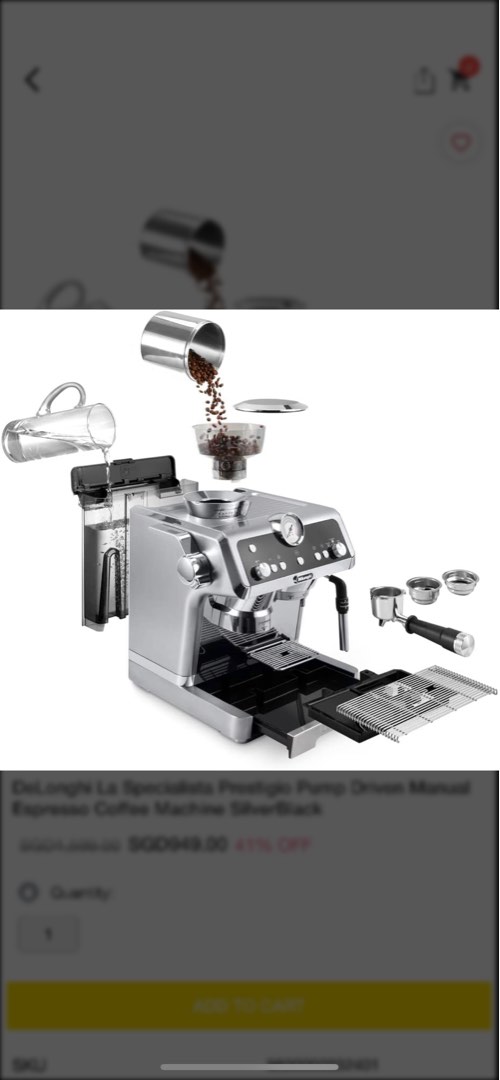 Delonghi la specialista prestigio pump driven manual espresso coffee ...