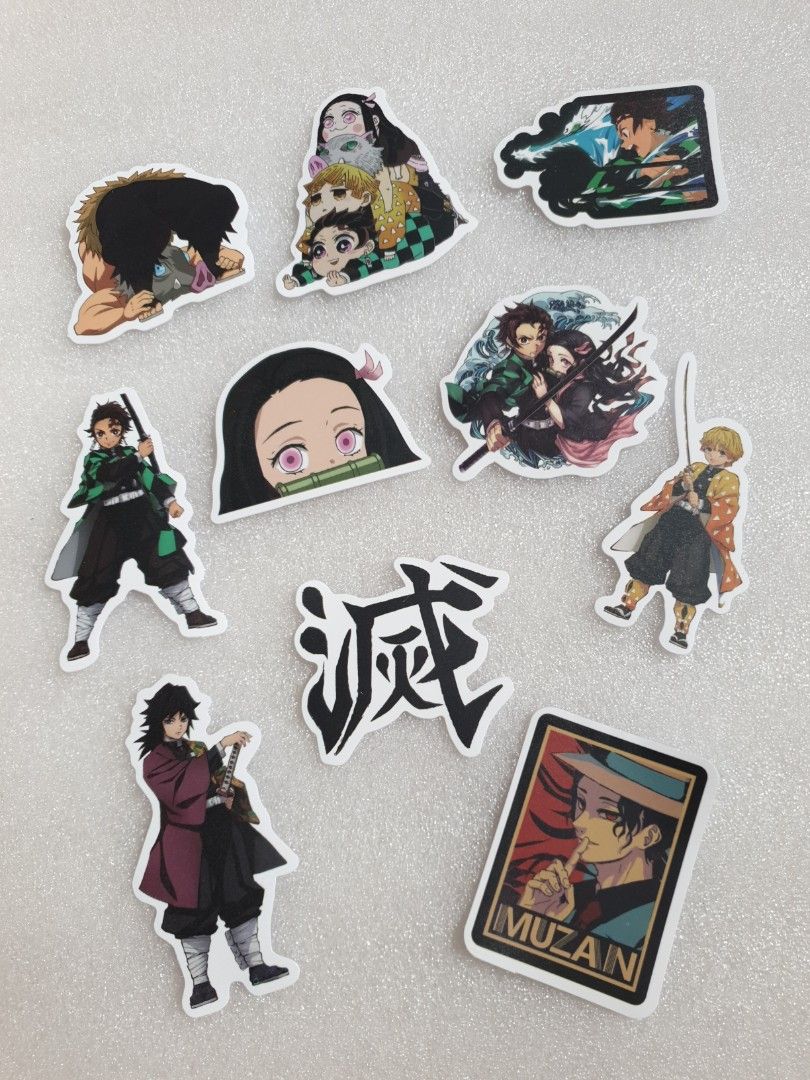 Assorted Demon Slayer Stickers 10pcs/set Anime Mix Tanjiro Nezuko ...