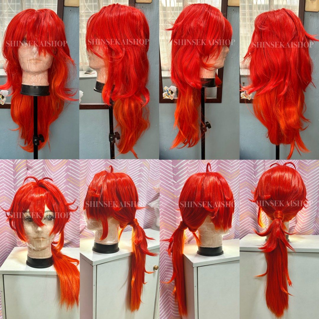 Diluc genshin impact costume wig cosplay, Women's Fashion, Dresses ...