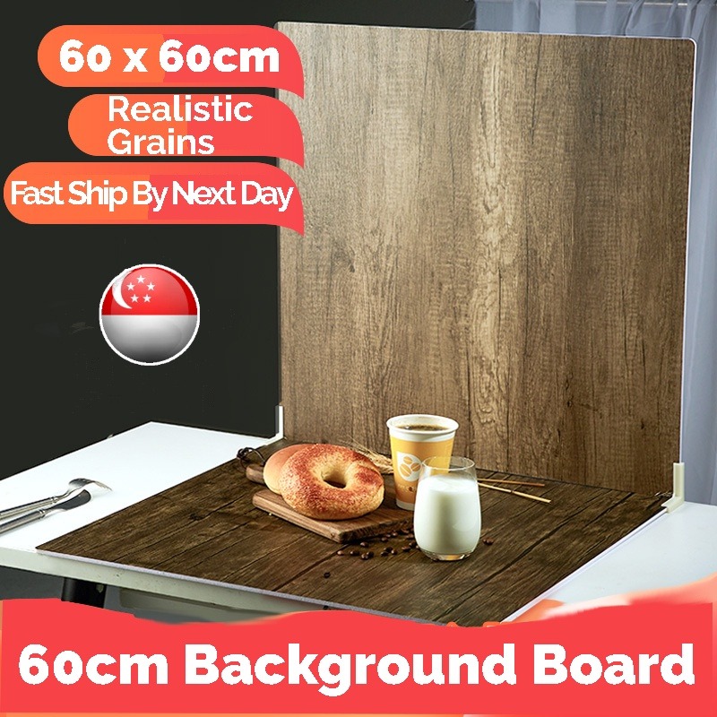Double Sided 60x60cm PVC Background Board Waterproof Marble Wood Grain ...