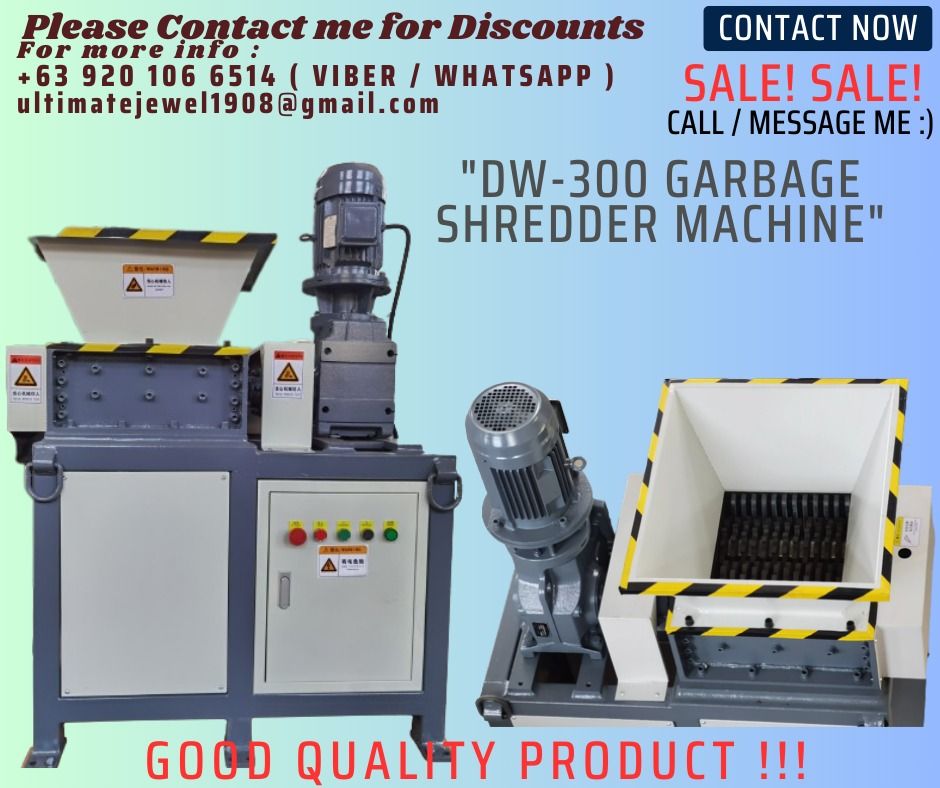 DW-300 GARBAGE SHREDDER MACHINE HEAVY-DUTY SHREDDER MACHINE, Commercial & Industrial, Industrial ...