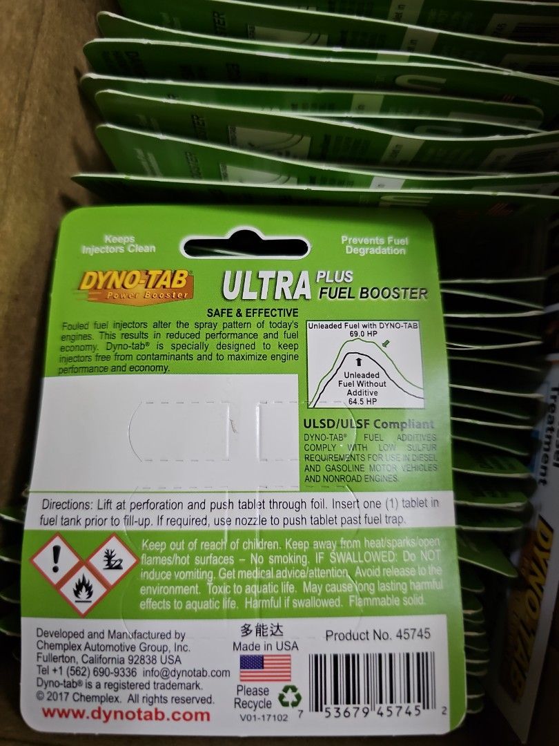 DYNO-TAB Ultra Plus Fuel Booster 6 Tab Card, Car Accessories, Car ...