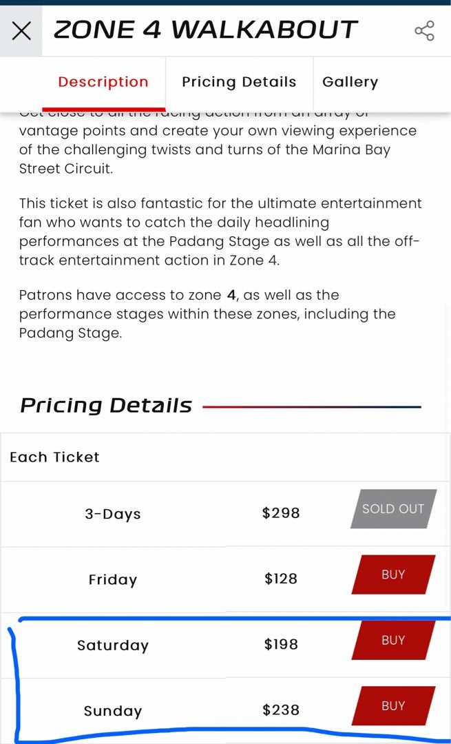 F1 Zone 4 Saturday and Sunday Walkabout., Tickets & Vouchers, Event ...