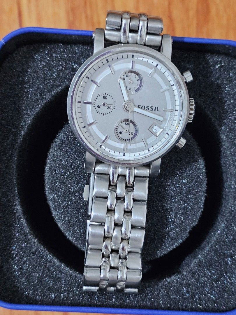 Fossil Boyfriend Chronograph Stainless Steel Ladies Watch, Luxury ...