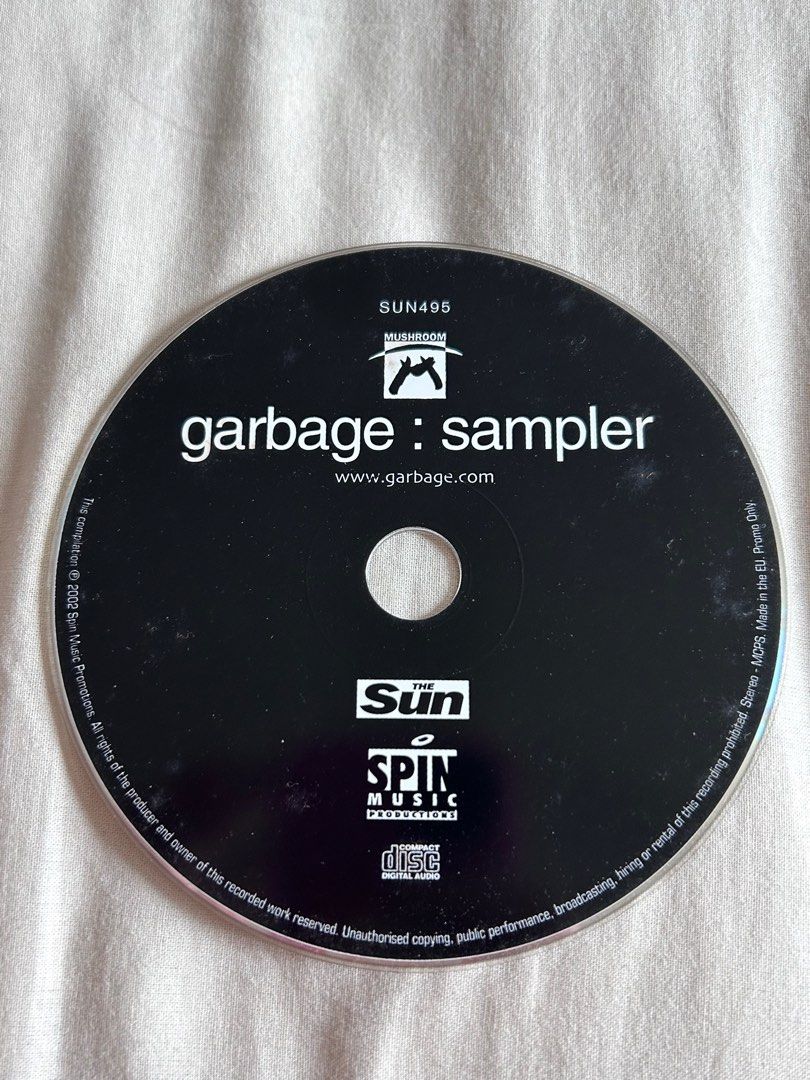 Garbage - Sampler CD (The Sun), Hobbies & Toys, Music & Media, CDs & DVDs on Carousell
