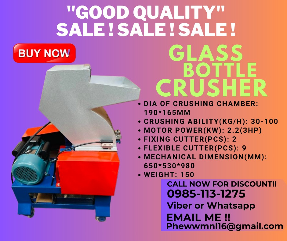 GLASS BOTTLE CRUSHER MACHINE, Commercial & Industrial, Industrial ...