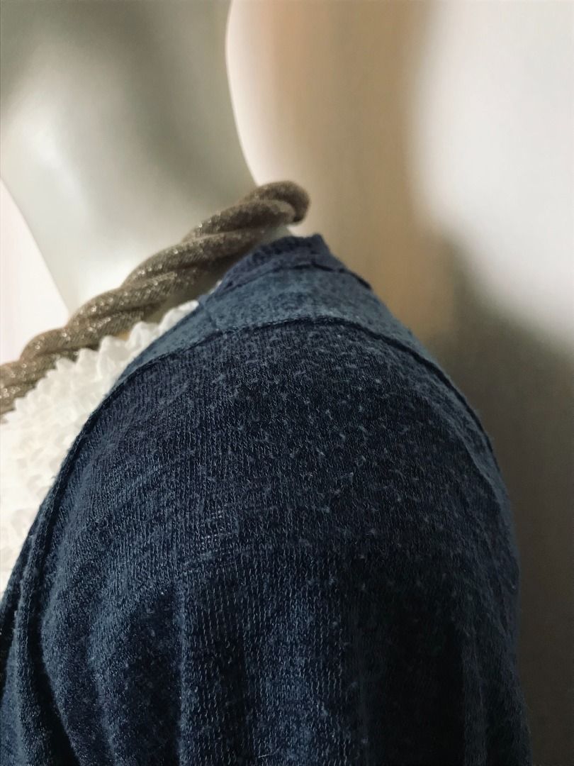 Asymmetrical Graceful Cotton Weave Light Cardigan With Gathered ...