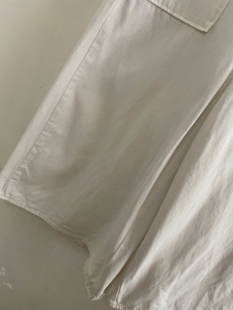 Gu marble white chambray wideleg cullotes, Women's Fashion, Bottoms ...