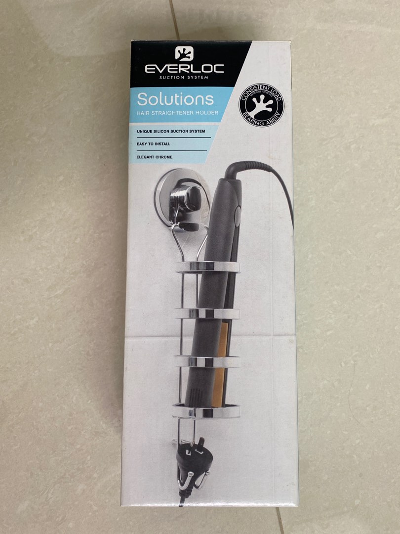 Everloc Hair styling curler straightener holder in metal chrome finish, Furniture & Home Living ...