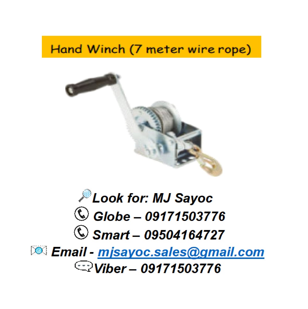 Hand Winch (7 meter wire rope), Commercial & Industrial, Construction ...