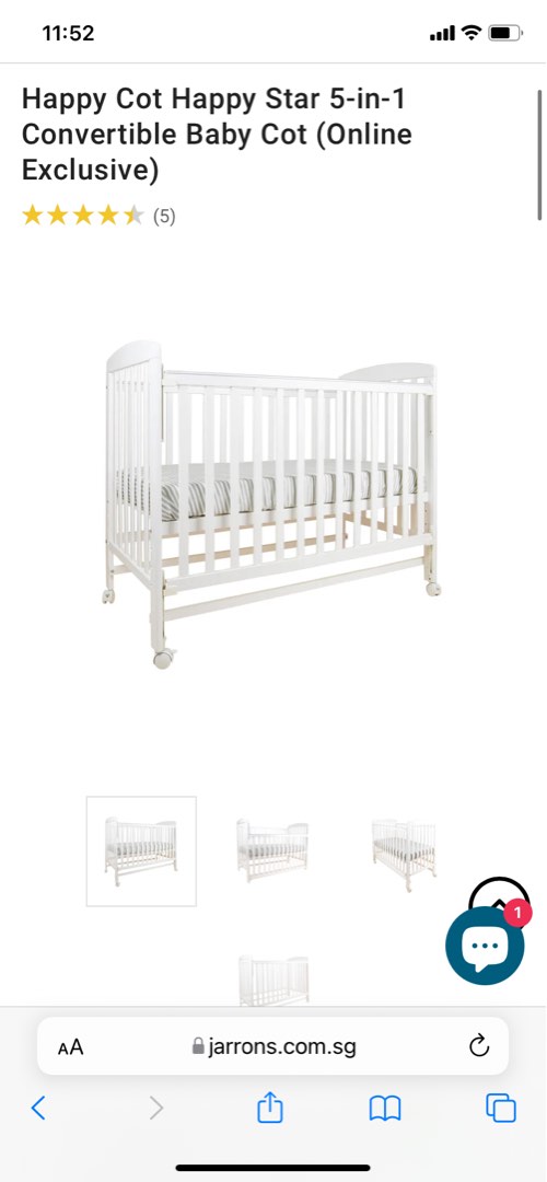 Happy Cot For baby, Babies & Kids, Baby Nursery & Kids Furniture, Cots ...