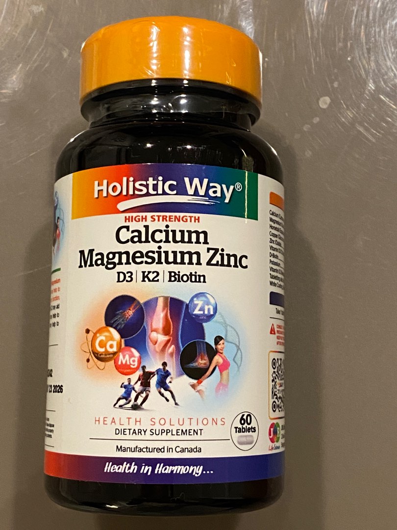 Holistic Way Calcium Magnesium Zonc, Health & Nutrition, Health ...