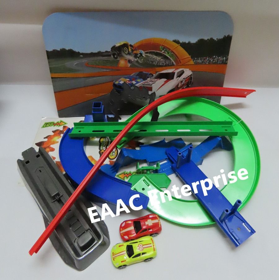 Hot Wheels Alike 360 degree 4 Loop Powerful Spin Track + A Inertia Power Car, Hobbies & Toys ...
