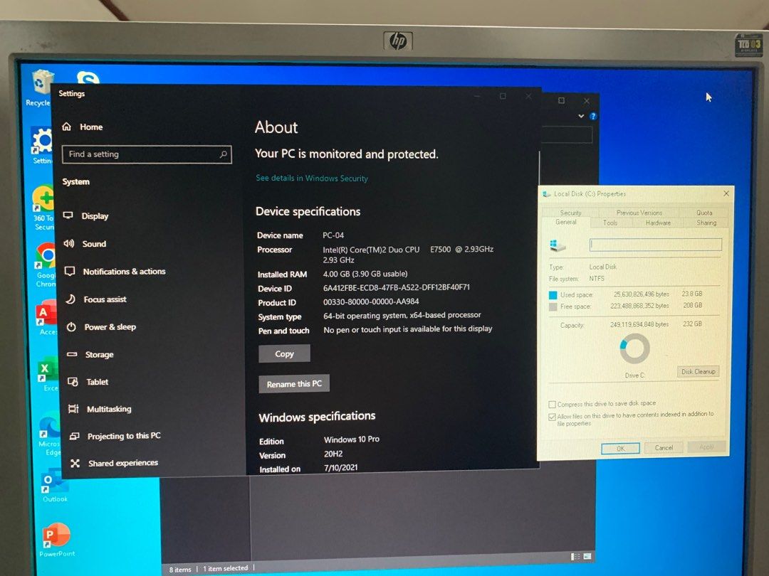HP Desktop Computer Set for School or Office Use Good Condition ...