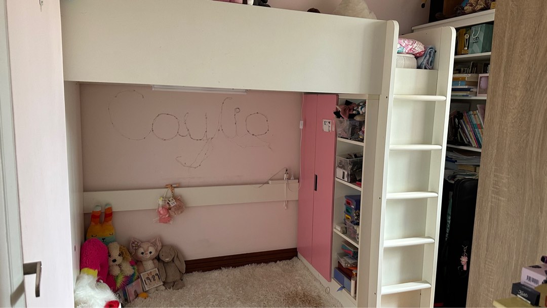 IKEA loft bed with study desk, Furniture & Home Living, Furniture, Bed ...