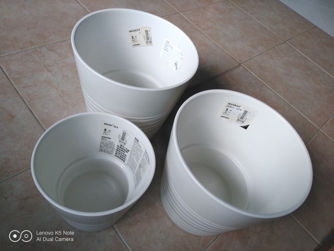 IKEA MUSKOT Dia 23cm Plant Pot, Furniture & Home Living, Gardening ...
