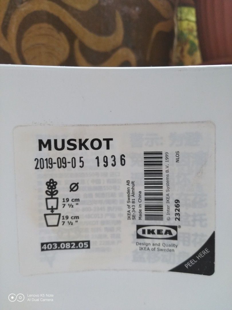 IKEA MUSKOT Dia 23cm Plant Pot, Furniture & Home Living, Gardening ...