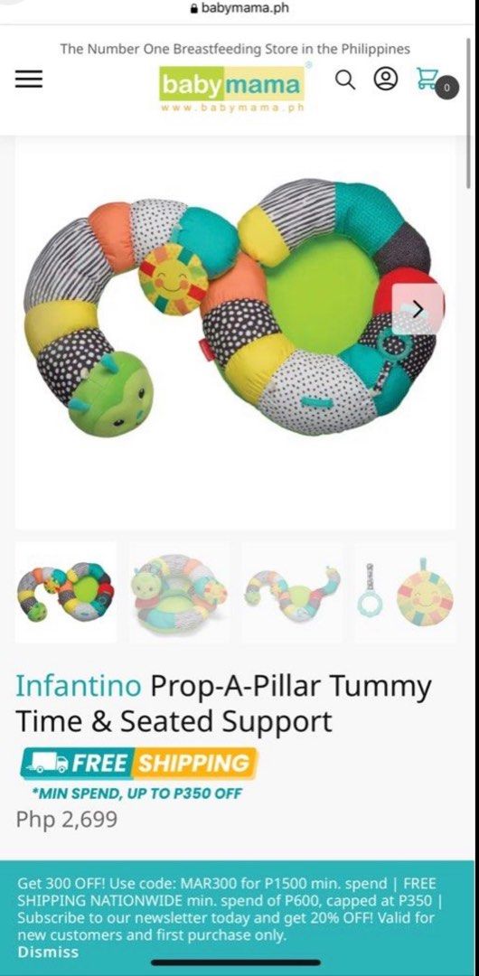 Infantino Prop-A-Pillar Tummy Time & Seated Support / Baby Seat, Babies ...