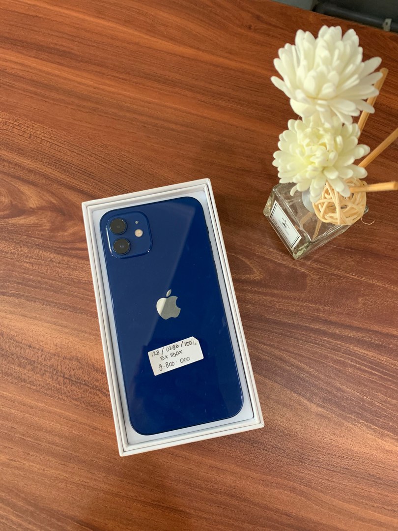 IPHONE 12 128GB BIRU EX IBOX FULL SET BERGARANSI ALL FUNGSIONAL NORMAL ...