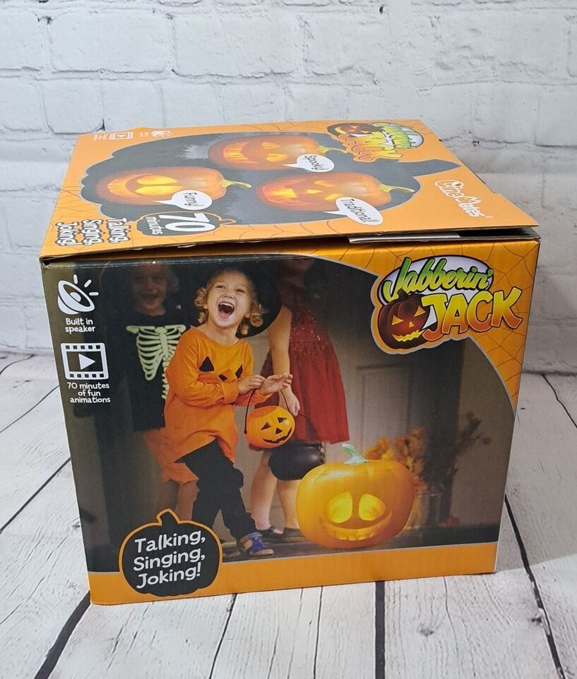 "Jabberin Jack" Talking Animated Pumpkin Head Halloween Decoration ...