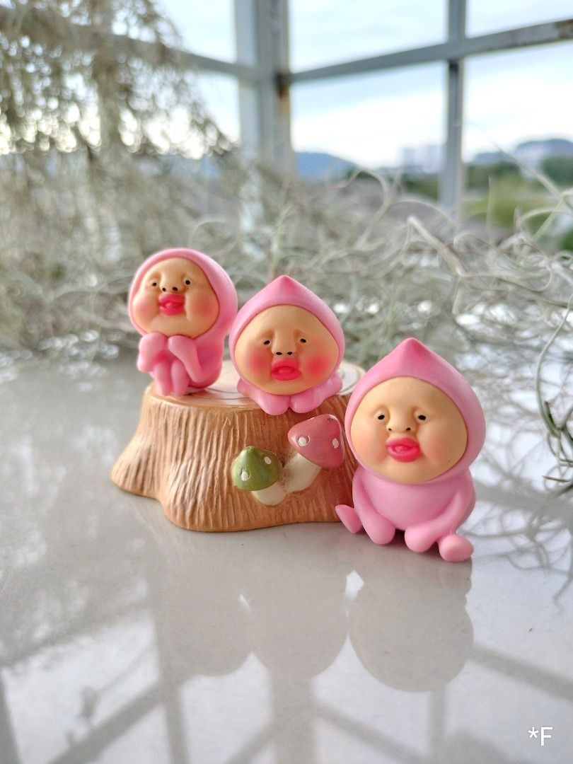 Japanese peach Kobito mini figure toy, Hobbies & Toys, Toys & Games on Carousell