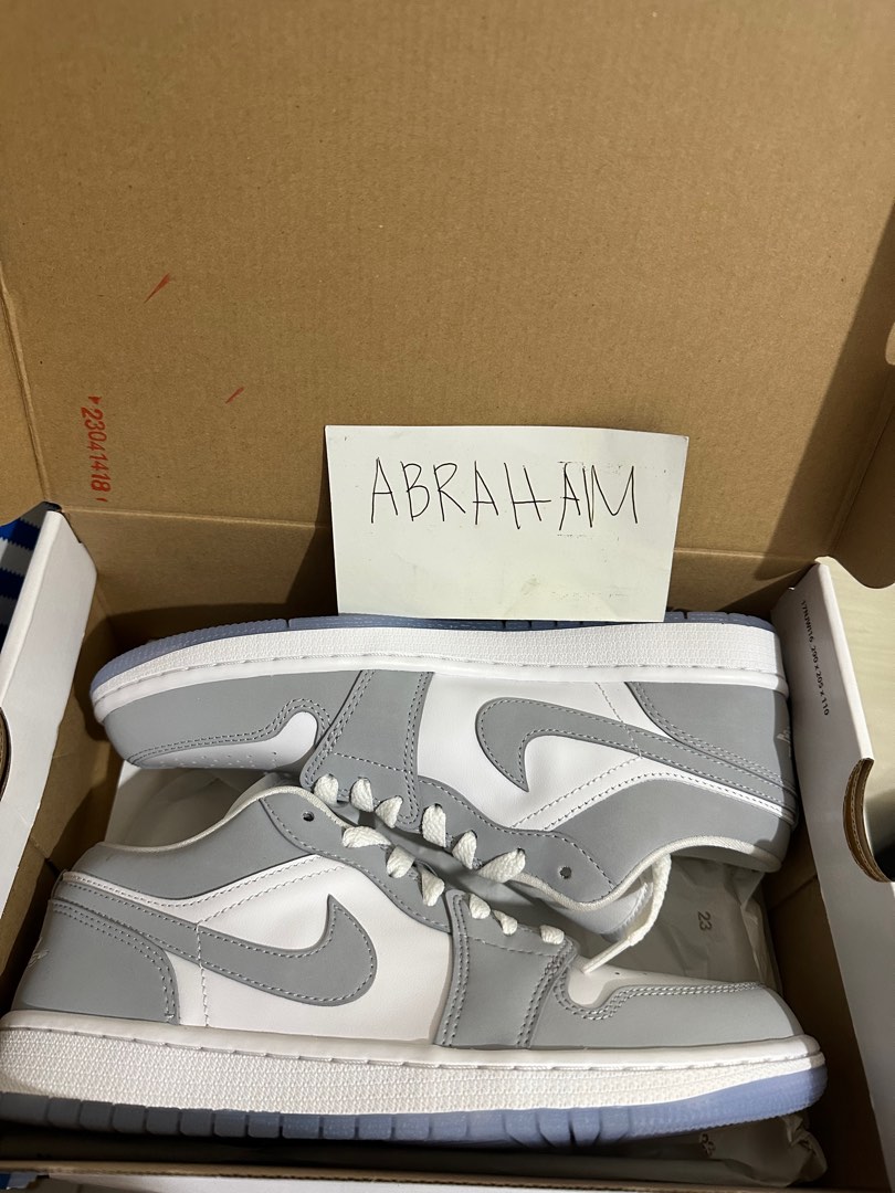 Jordan 1 low wolf grey, Women's Fashion, Footwear, Sneakers on Carousell