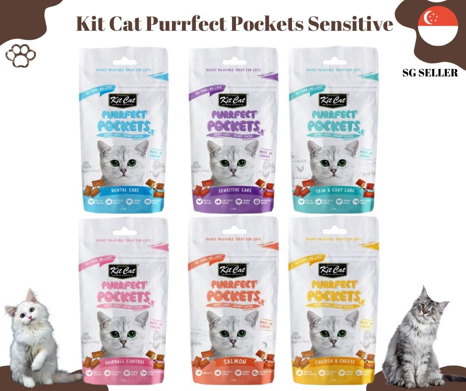 Kit Cat Purrfect Pockets Sensitive, Pet Supplies, Pet Food on Carousell