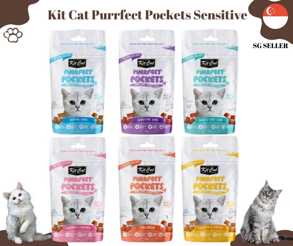 Kit Cat Purrfect Pockets Sensitive, Pet Supplies, Pet Food on Carousell