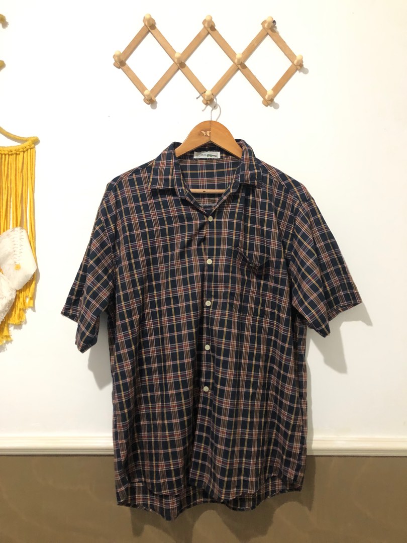 LACOSTE Authentic Men’s Checkered Polo Shirt, Men's Fashion, Tops ...