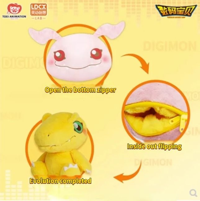 LDCX Lab Digimon Adventure Flip Evolution Plush Agumon, Hobbies & Toys ...
