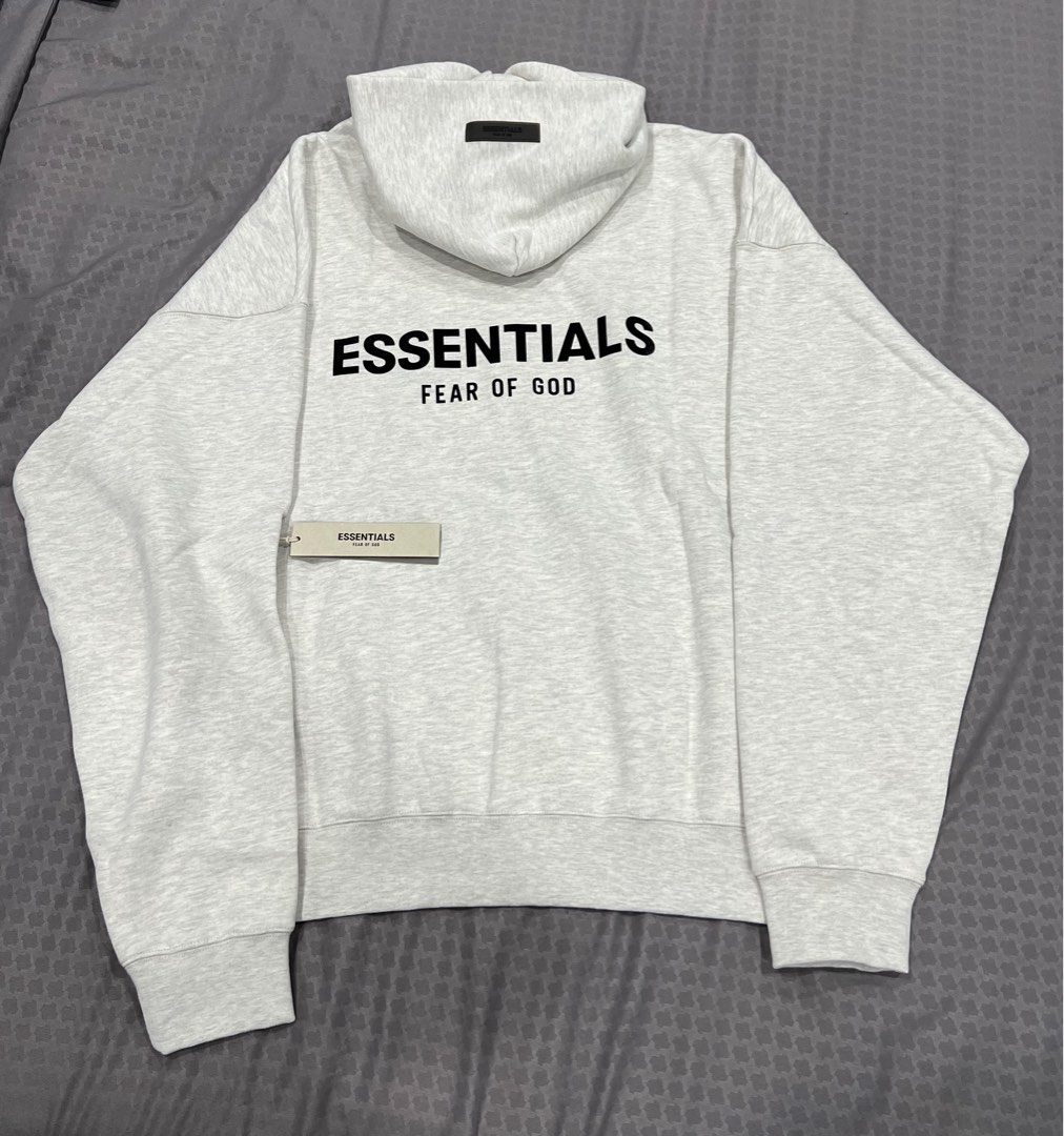 Light Oatmeal Essentials Hoodie, Men's Fashion, Coats, Jackets and Outerwear on Carousell