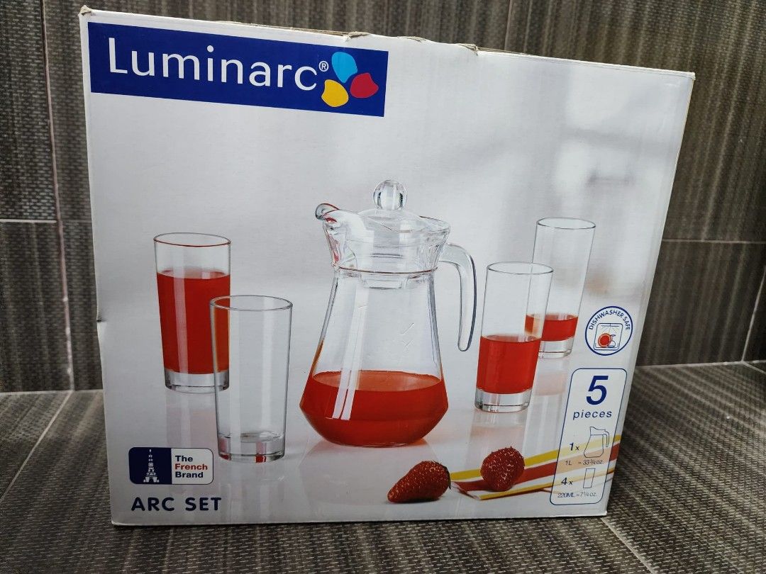 Luminarc Jug and Glasses Set, Furniture & Home Living, Kitchenware ...
