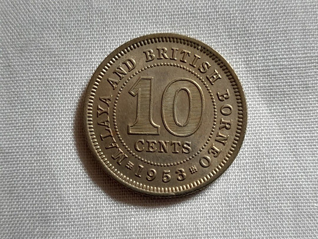Malaya & British Borneo Queen Elizabeth II 10 Cents Coin 1953, Hobbies & Toys, Memorabilia ...