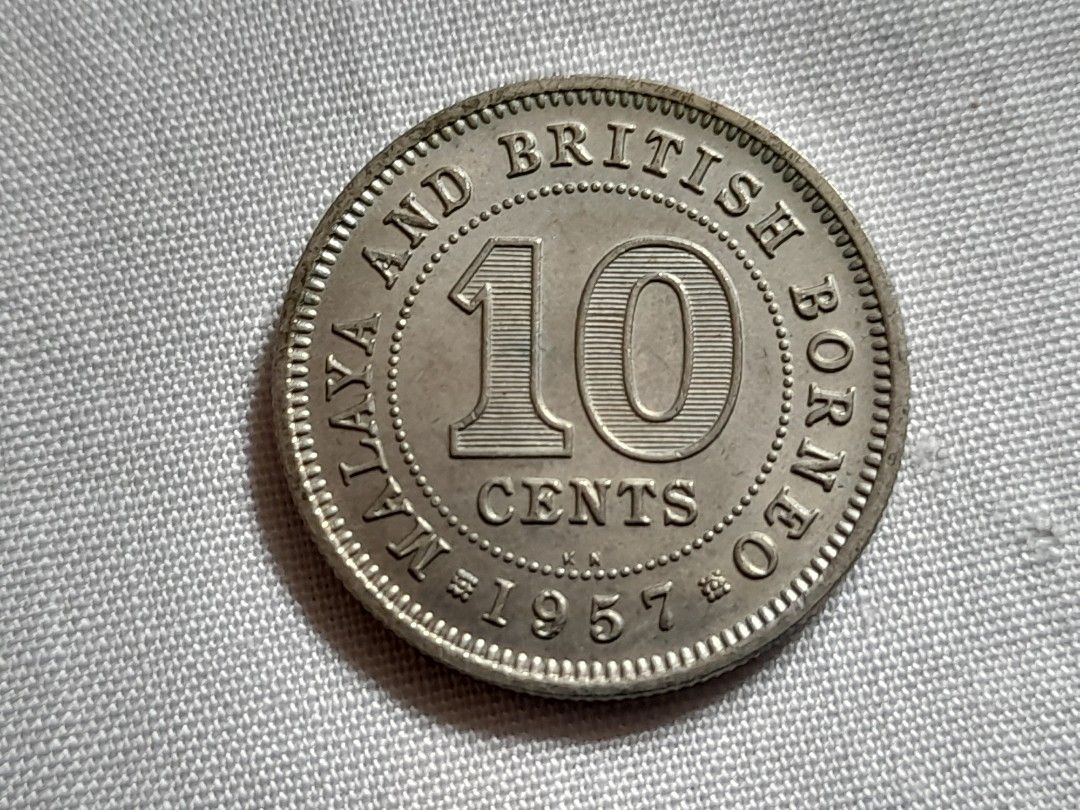 Malaya & British Borneo Queen Elizabeth II 10 Cents Coin 1957KN, Hobbies & Toys, Memorabilia ...