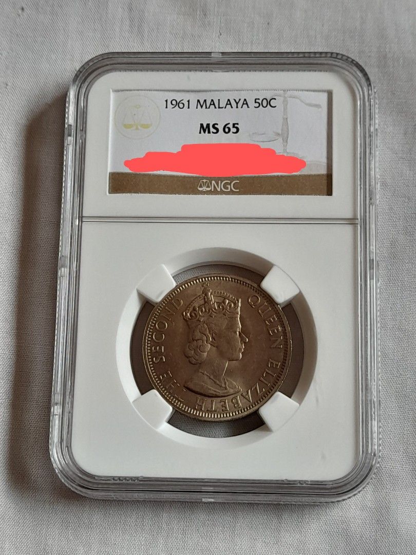 Malaya & British Borneo Queen Elizabeth II 50 Cents Coin 1961 NGC MS 65, Hobbies & Toys ...