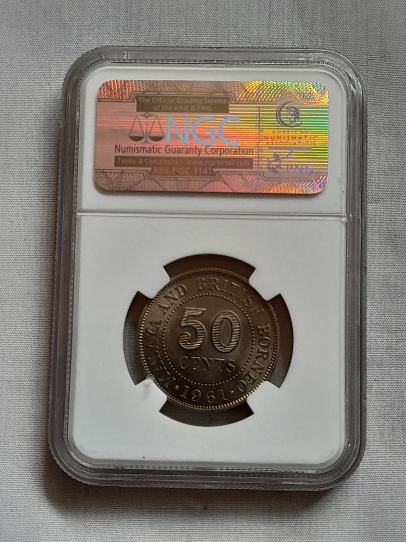 Malaya & British Borneo Queen Elizabeth II 50 Cents Coin 1961 NGC MS 65, Hobbies & Toys ...