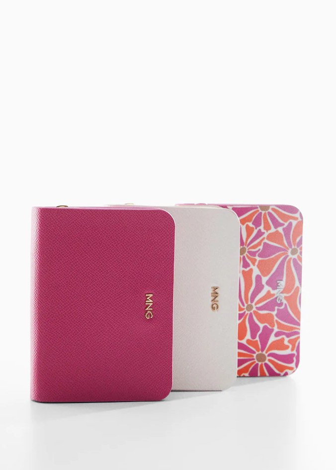 Mango Textured Wallet with Embossed Logo (Pink), Women's Fashion, Bags ...
