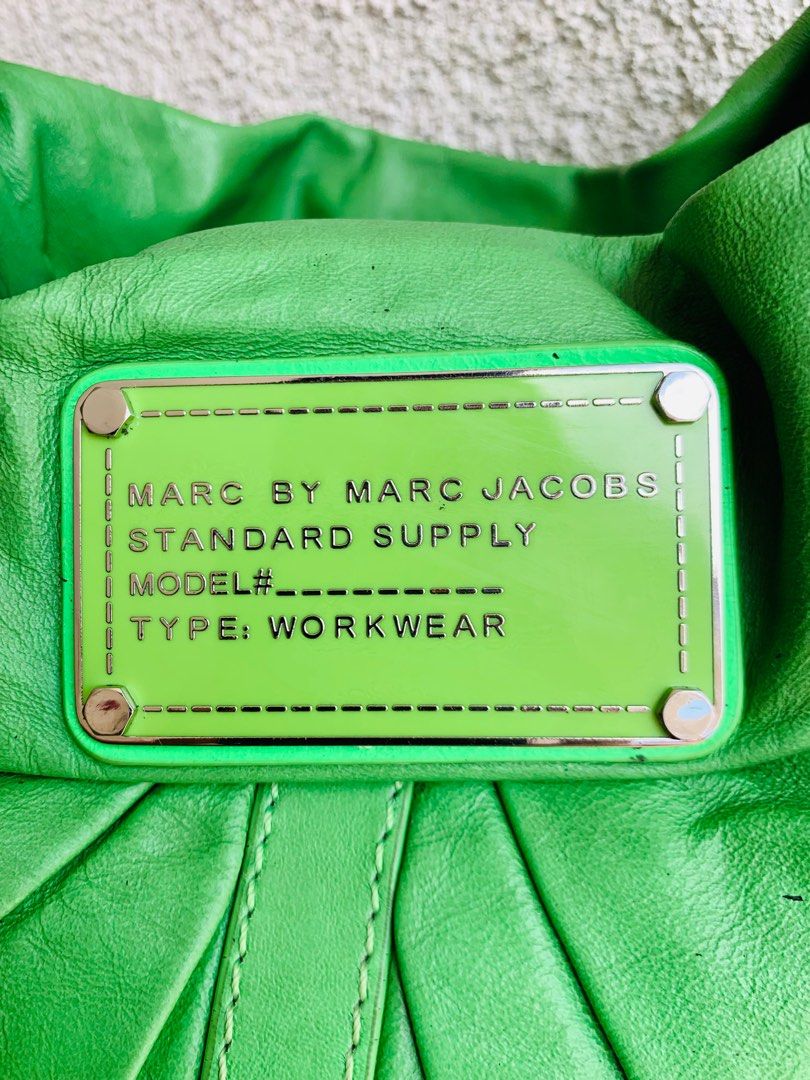Marc By Marc Jacobs Neon Green Leather Workwear Hobo, Luxury, Bags ...