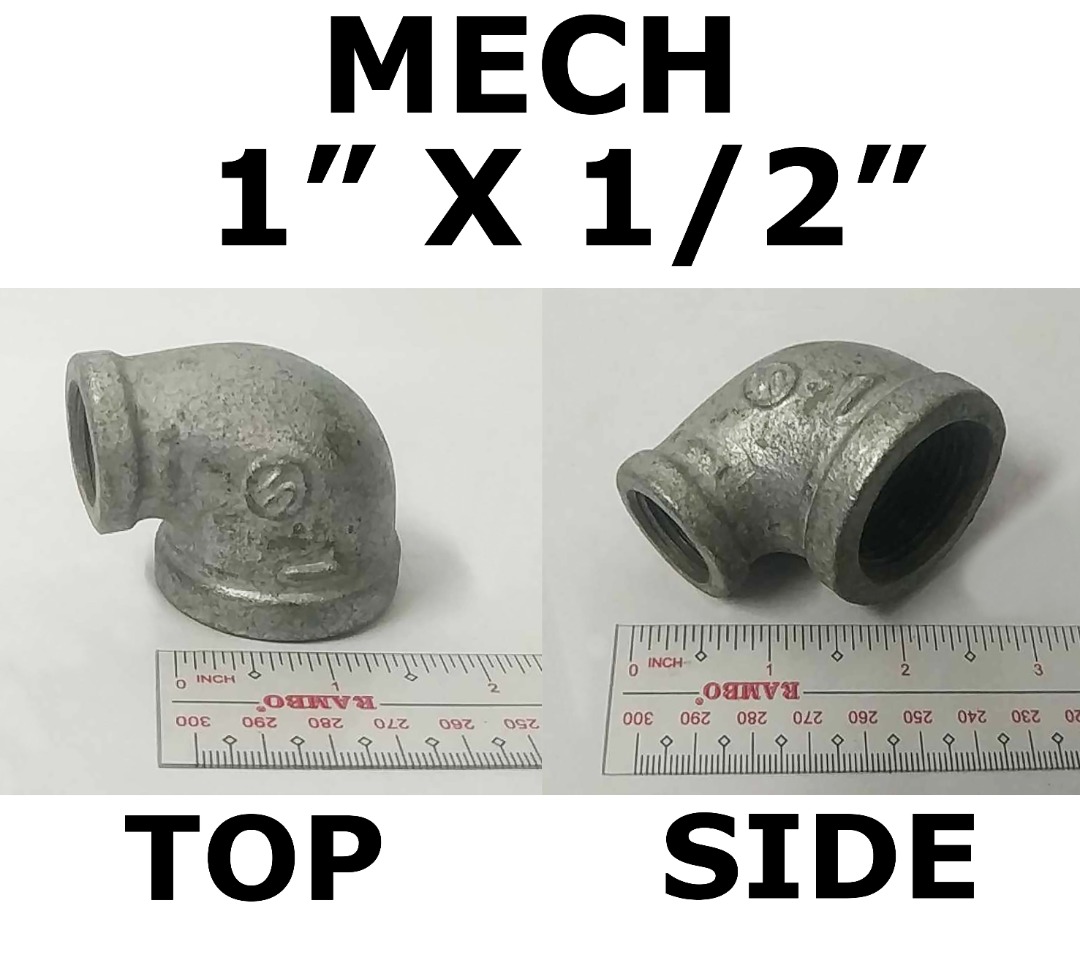 MECH GI ELBOW REDUCER 1" X 1/2" SCH40 STANDARD THREADED SCREW TYPE ...