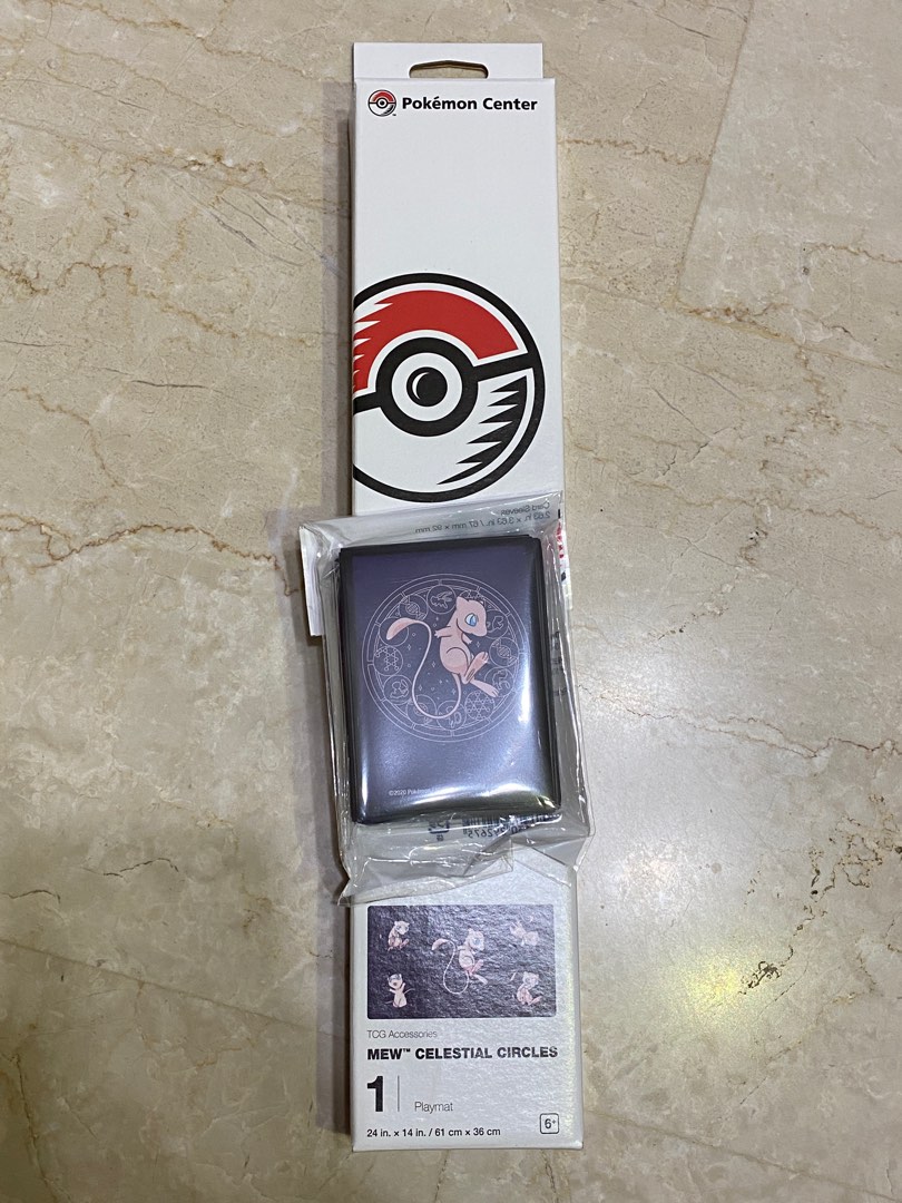 Mew playmat and sleeves, Hobbies & Toys, Toys & Games on Carousell